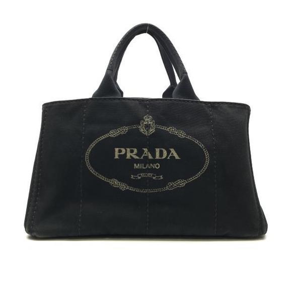 Prada | Bags | Prada Kanapa Gm Canvas Tote Bag Black | Poshmark